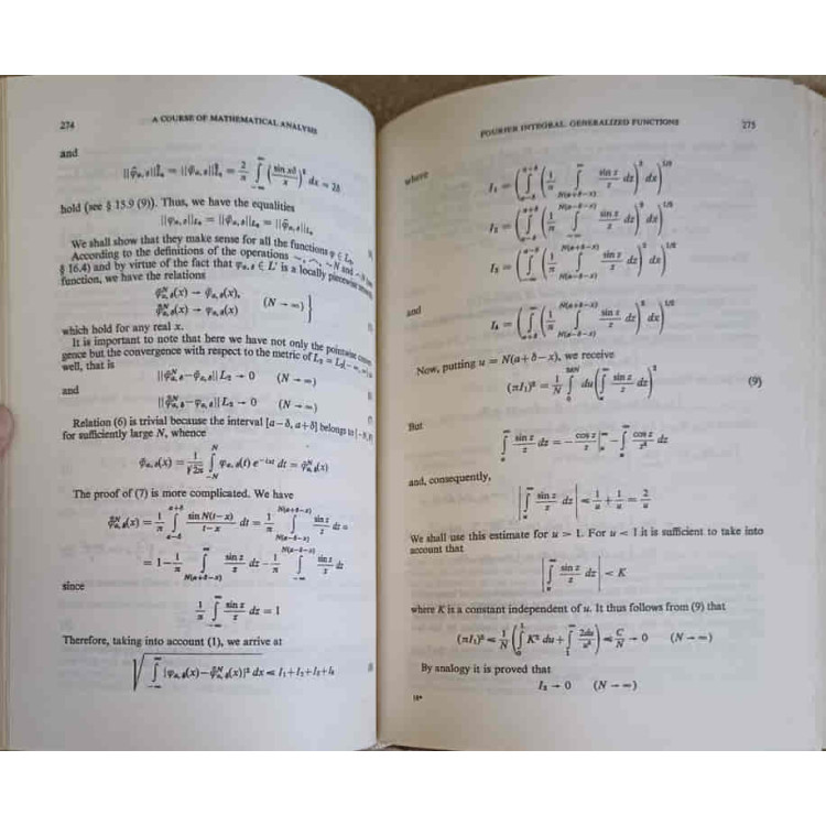 Cartea A COURSE OF MATHEMATICAL ANALYSIS VOL.1-2 scrisa de S.M ...