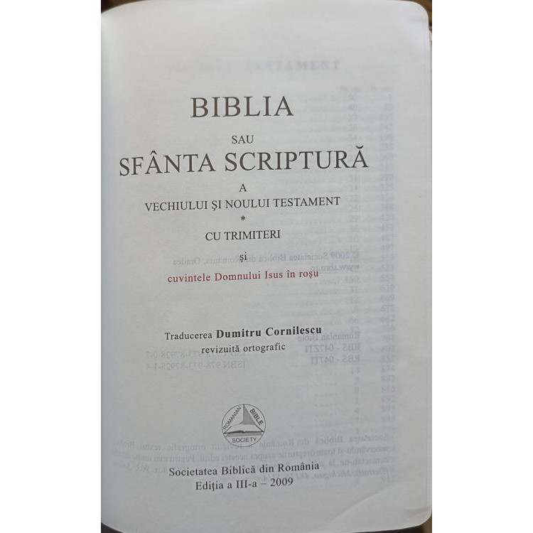 Cartea BIBLIA SAU SFANTA SCRIPTURA A VECHIULUI SI NOULUI TESTAMENT CU ...