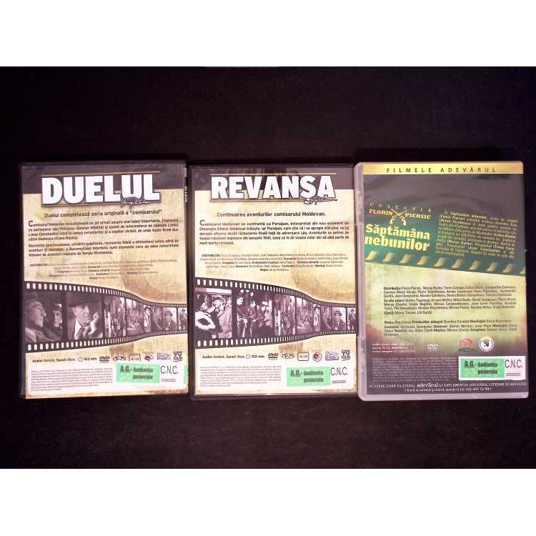 Cartea SET 3 DVD-URI CU FILME ROMANESTI: REVANSA, DUELUL, SAPTAMANA ...